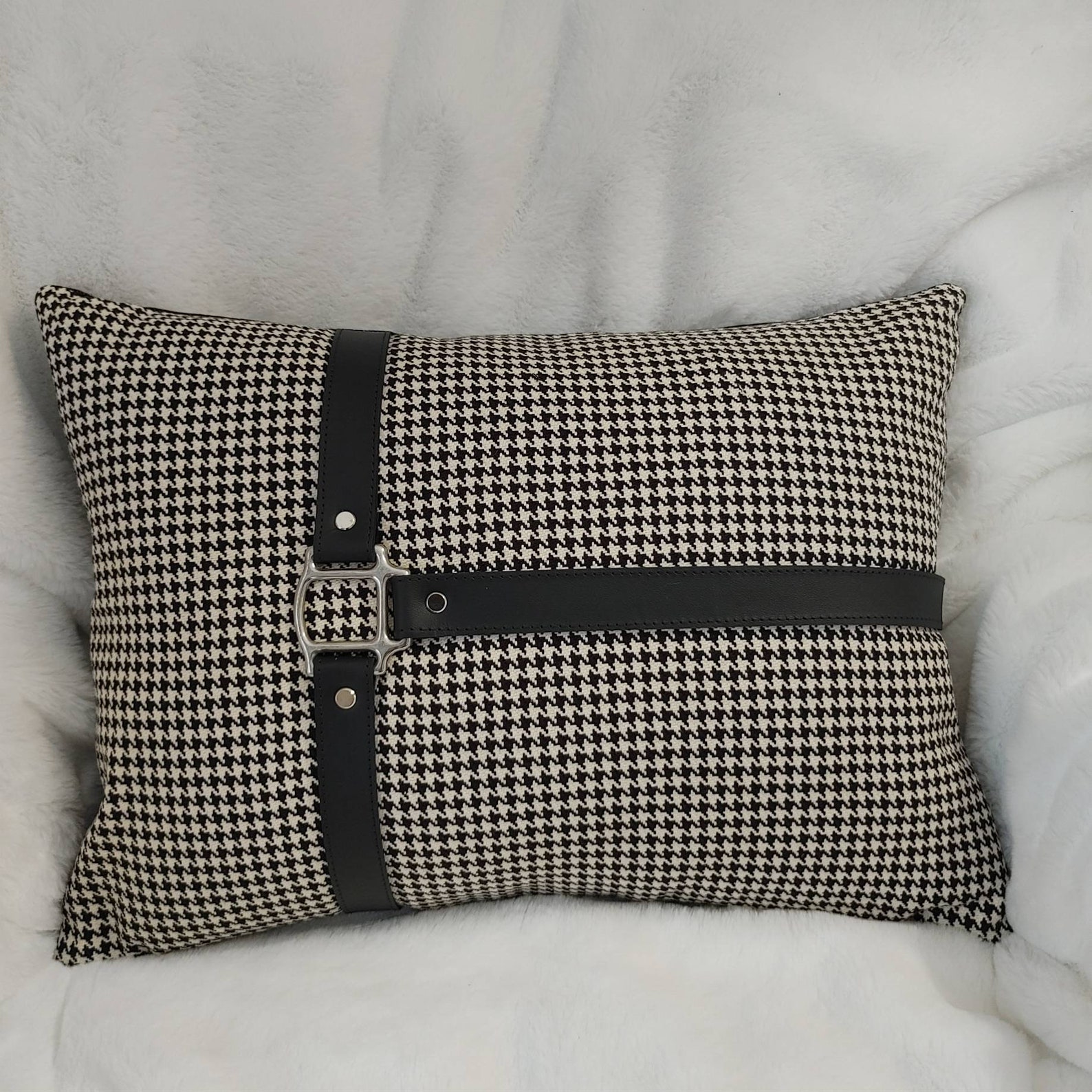 CUSTOM Halter Style Pillow With Stitched Leather Straps & - Etsy