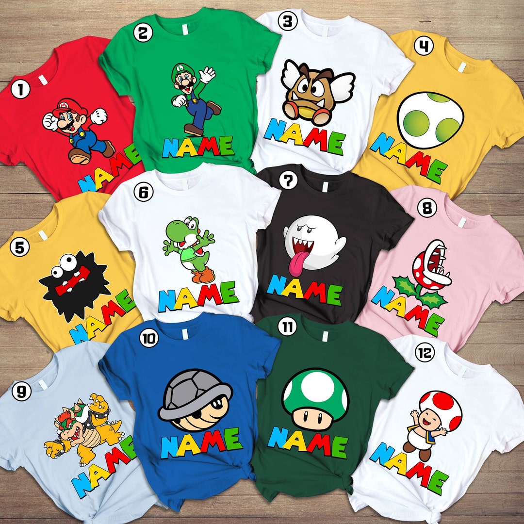 Super Mario Birthday Shirt Super Mario Family Shirts Custom - Etsy