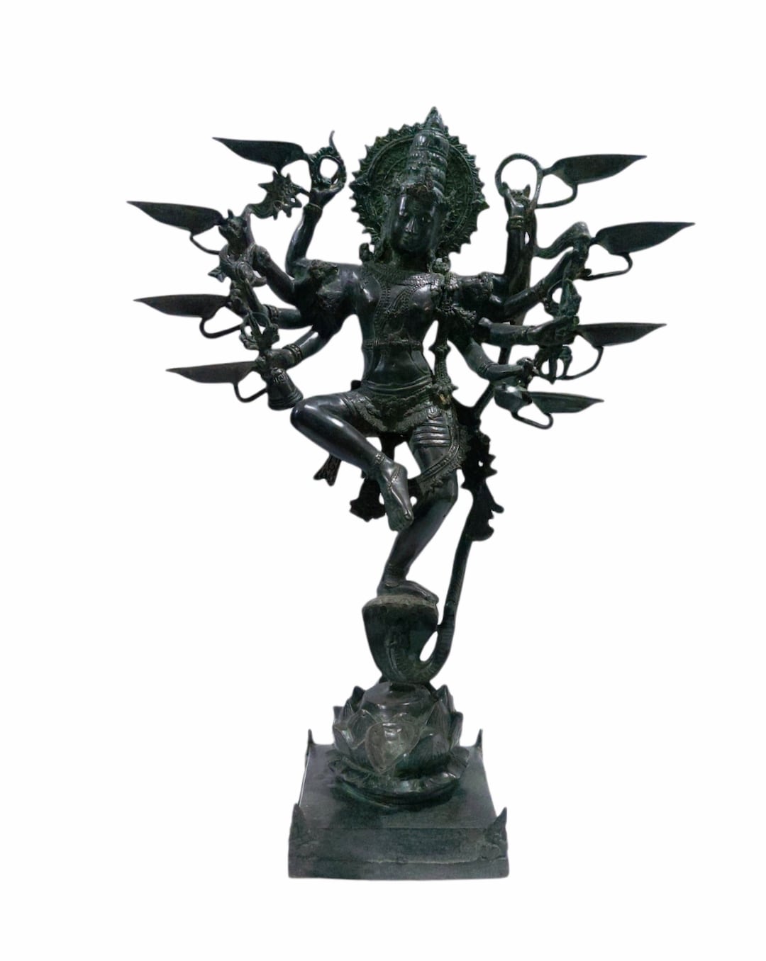 26 Inch 8 Armed of Lord Krishna Statue on Kaliya, Lord Krishna Statue ...