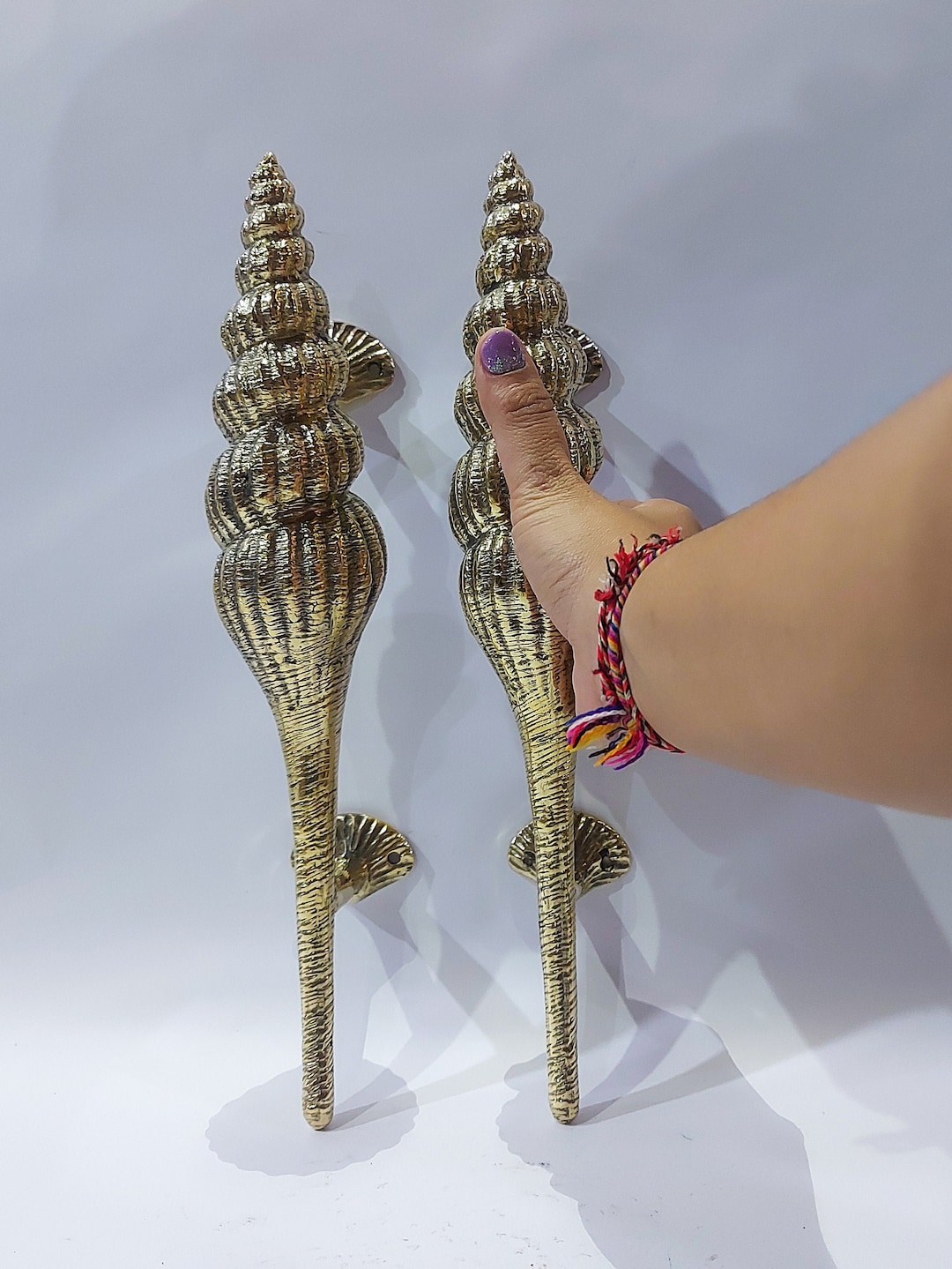 Shell Door Handle, Shell Handle Door , 2 Pcs of Handle Door , Bronze ...