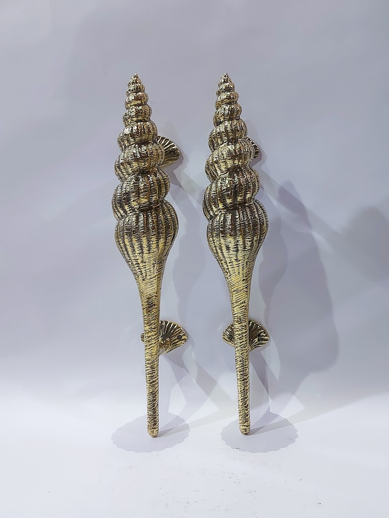 Shell Door Handle, Shell Handle Door , 2 Pcs of Handle Door , Bronze ...