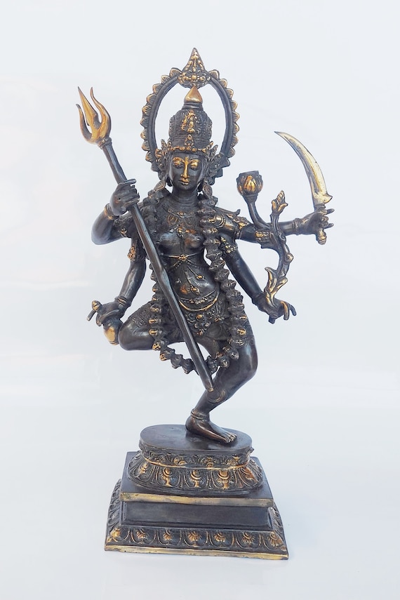 Hindu God Kali Statue Indian Brass Hindu Goddess Kali Standing On