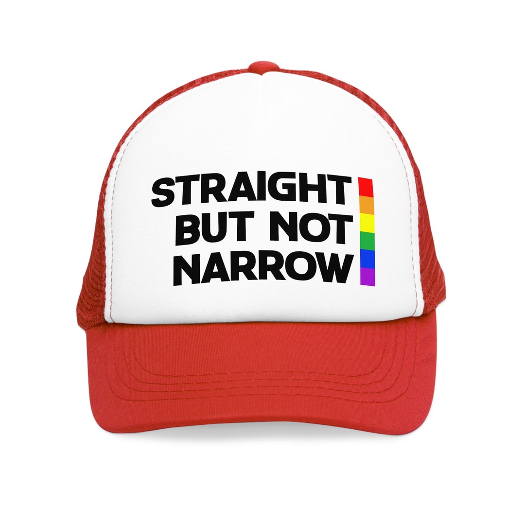 Straight but Not Narrow (hat) || LGBT Hat || Pride Hat || Rainbow Hat ...