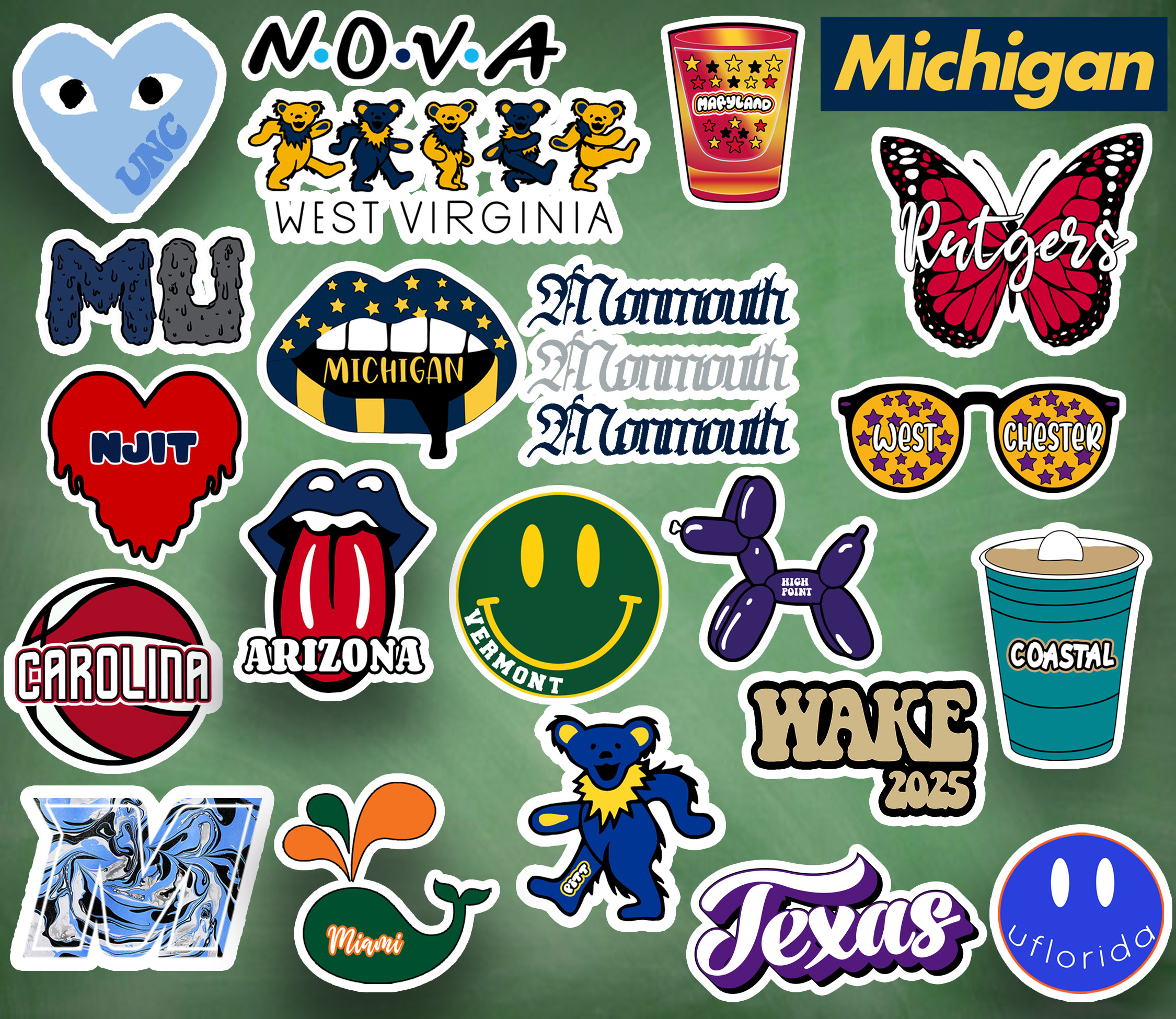 Custom College / University Stickers RESISTENTE AL AGUA | Etsy