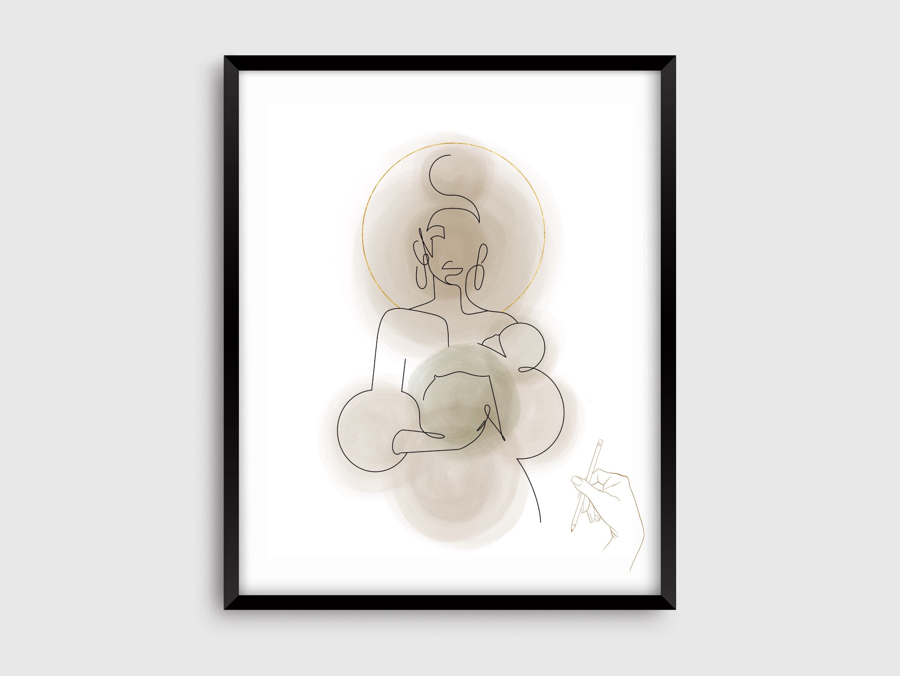 Mother and Baby Line Art Maternity Line Art Line Art Woman | Etsy