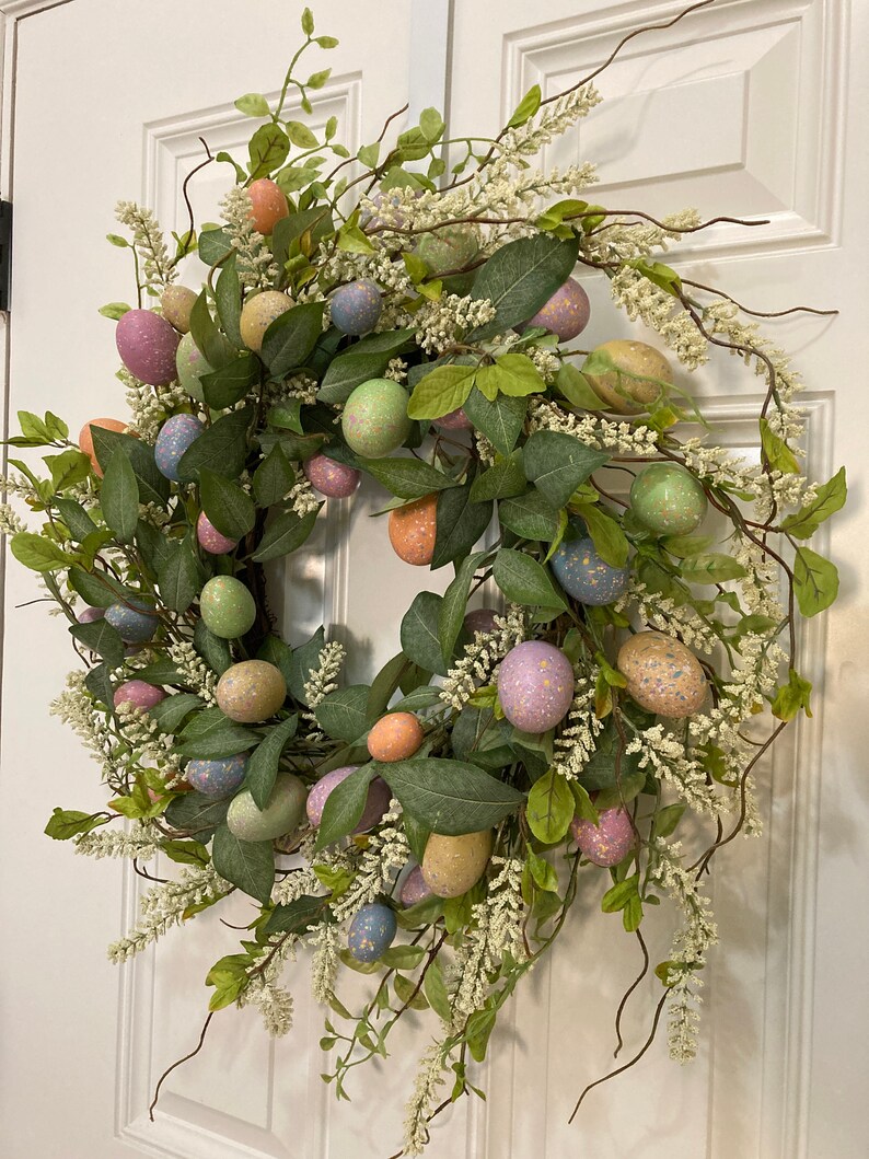 Easter Egg Garland Easter Greenery Easter Eucalyptus Garland | Etsy