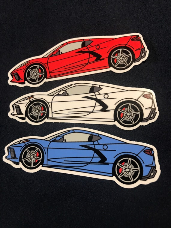 C8 STICKERS Corvette Stingray Red White & Blue | Etsy