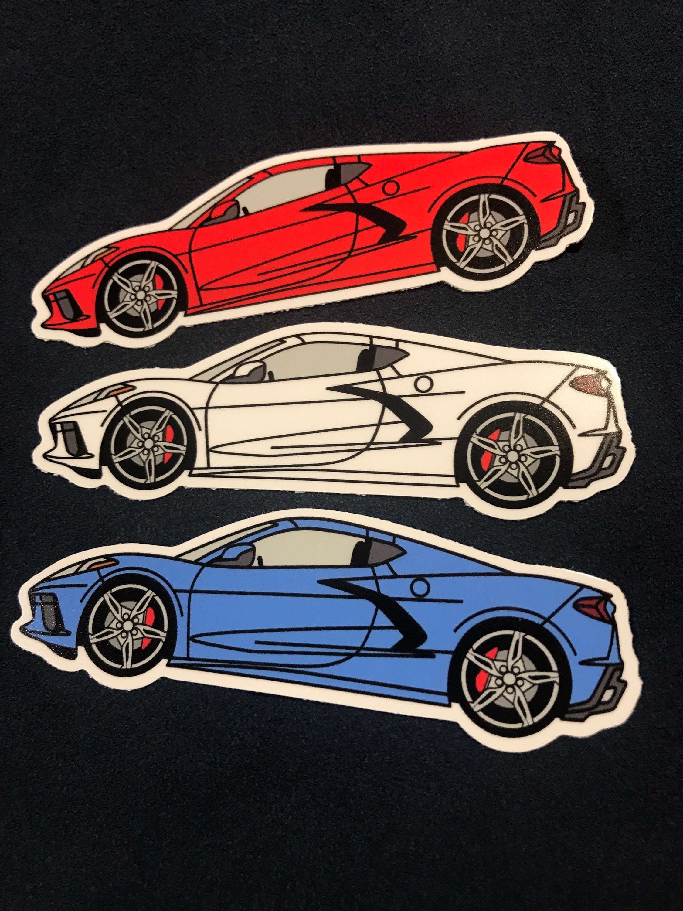 C8 STICKERS Corvette Stingray Red White & Blue - Etsy