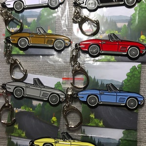 C2 #corvette Baked Enamel Keychains BLACK #convertible #stingray - Etsy