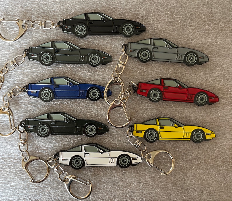 Corvette C4 Coupe Keychains 8 Colors Available Enamel on Metal - Etsy