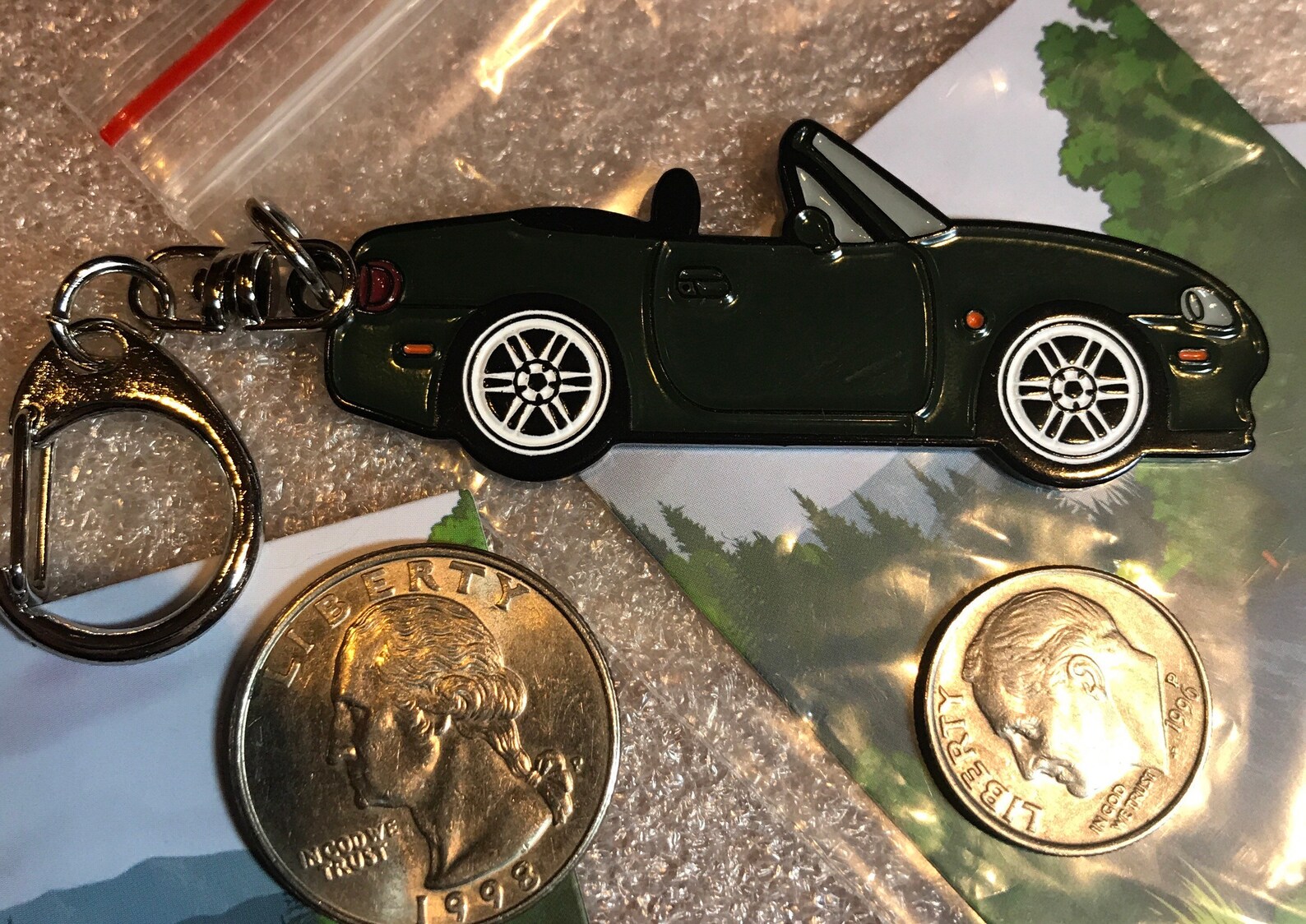 Mazda Miata NB MX5 Key Chain BRG British Racing Green Baked | Etsy