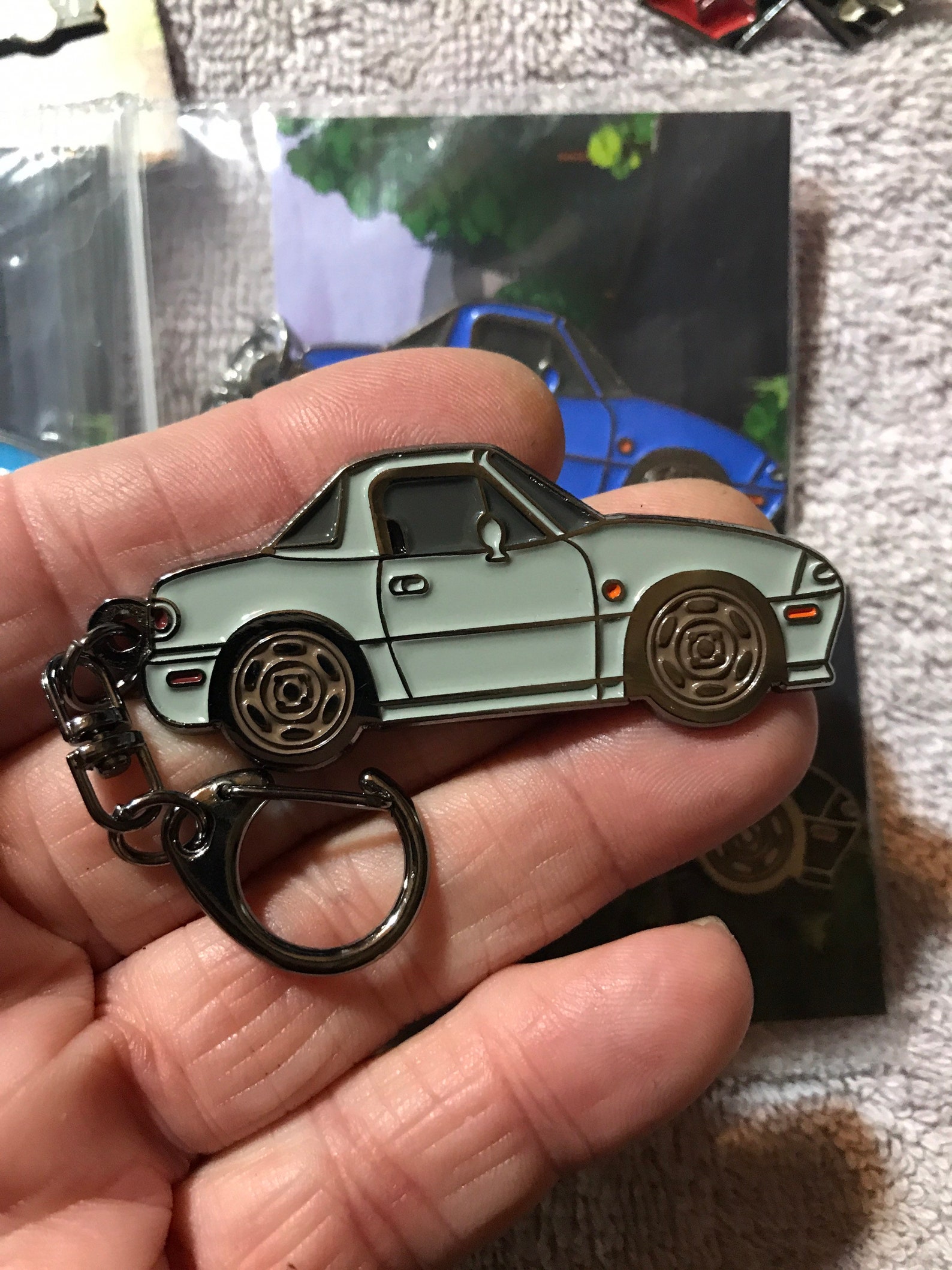 NA Mazda miata MX5 SILVER Auto Baked Enamel keychains Key - Etsy