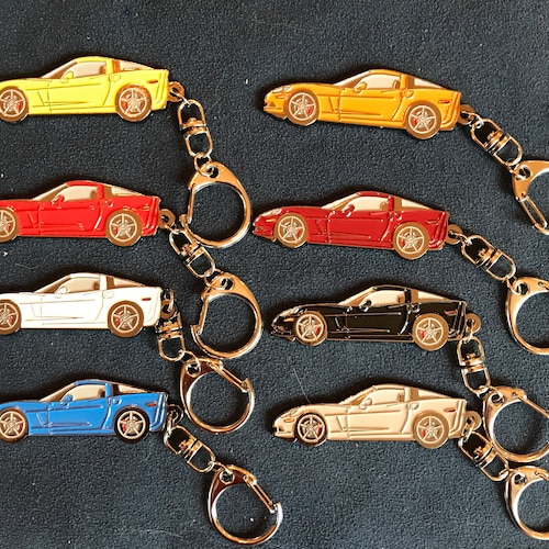Corvette C6 Coupe Keychains 7 Colors Available Enamel on Metal - Etsy