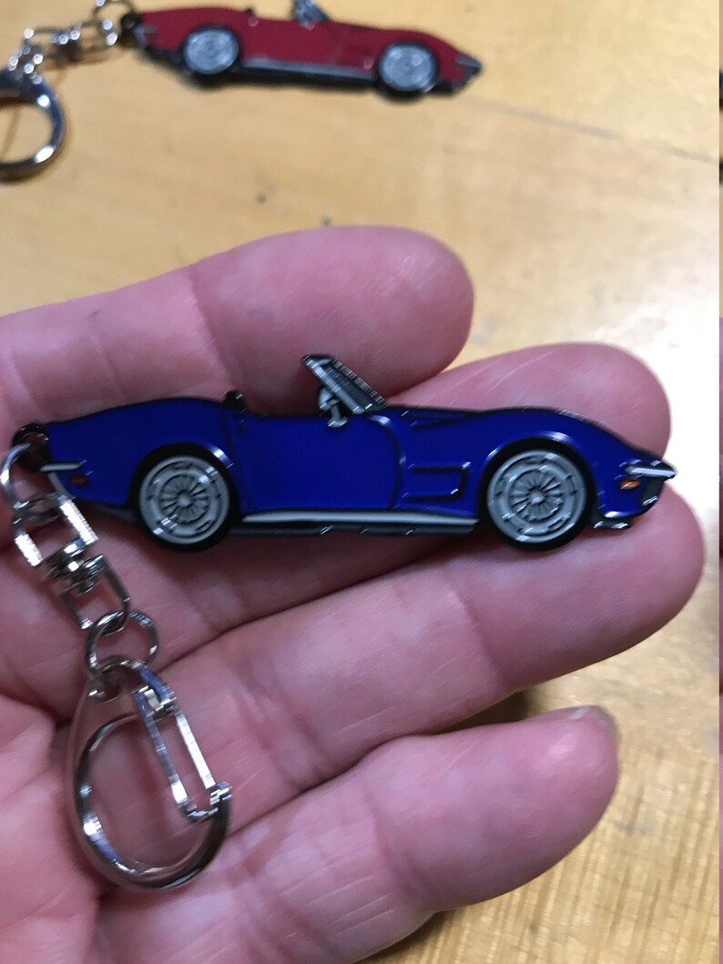 C3 corvette Baked Enamel Keychains stingray convertible 7 - Etsy