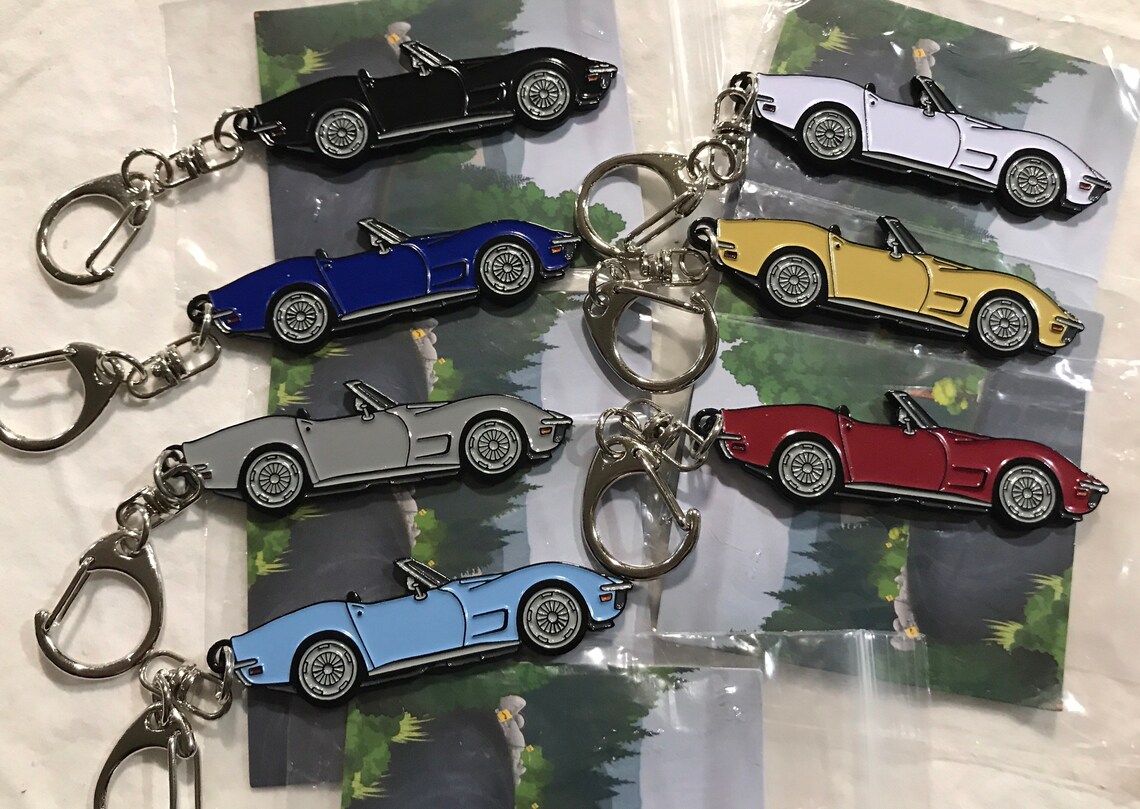 C3 Cor Vette Roadster Classic Car Baked Enamel Keychains #convertible 7 ...