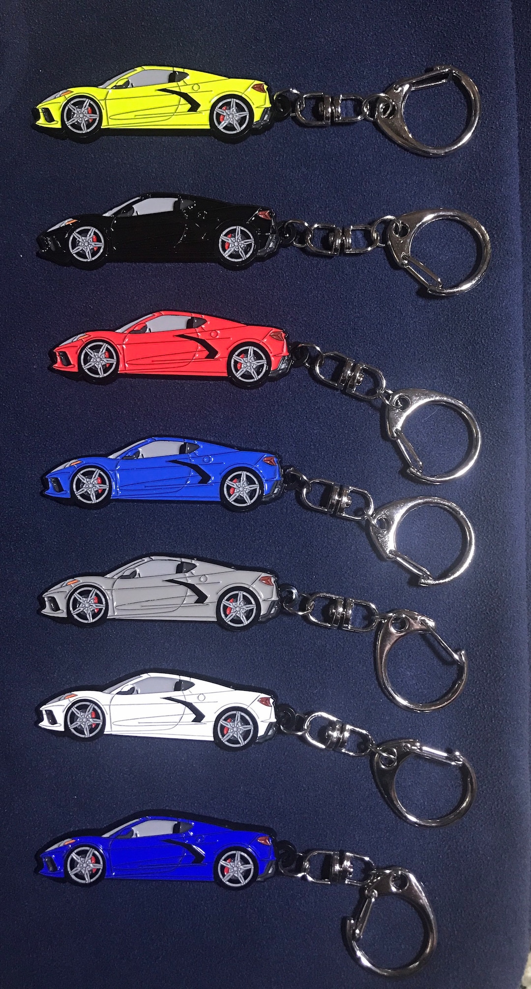 C8 Corvette Enamel on Metal Keychains Coupes in 8 Colors - All ...