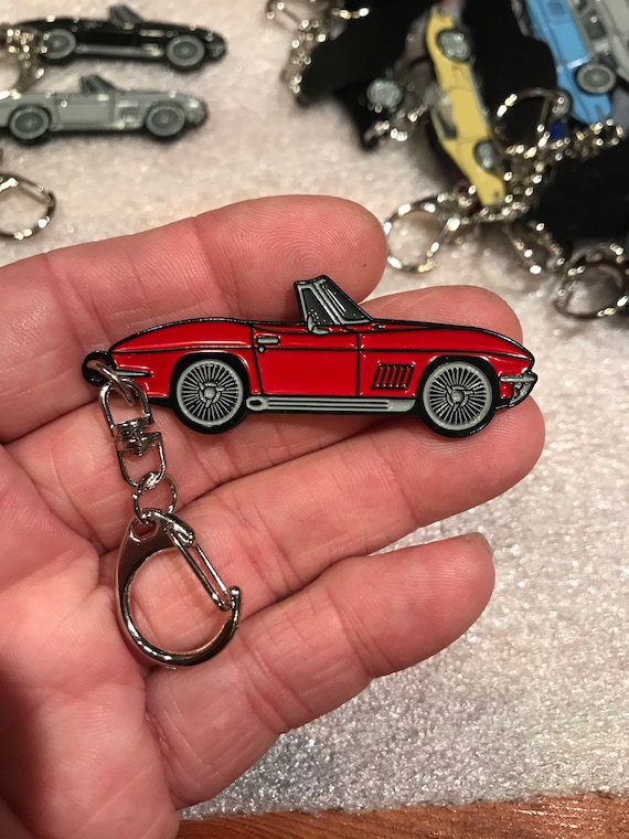 C2 corvette Enamel Keychains convertible stingray Baked RED - Etsy