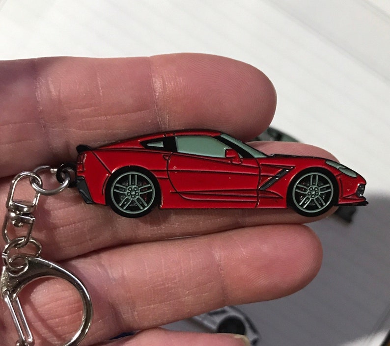 Corvette C7 Coupe Keychains 8 Colors Available Enamel on Metal | Etsy