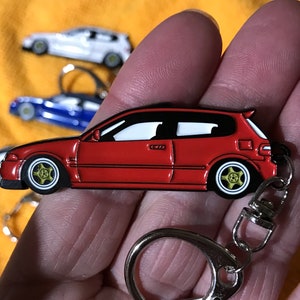Honda 90s Civic EG Hatchback Keychains Enamel on Metal 8 | Etsy