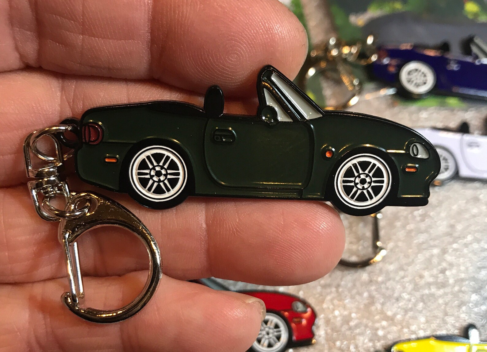 Mazda Miata NB MX5 Key Chain BRG British Racing Green Baked | Etsy