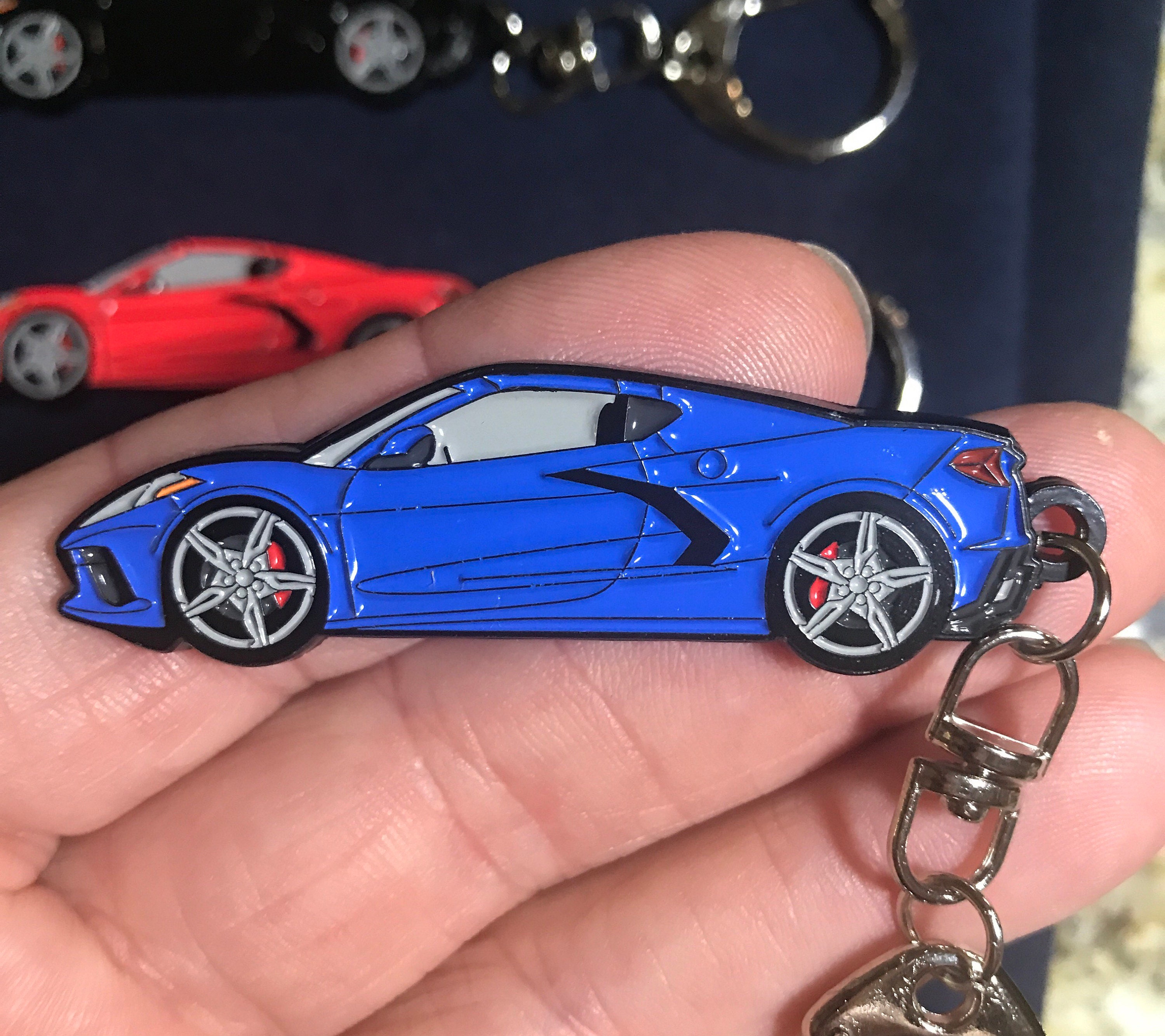C8 Corvette Enamel on Metal Keychains Coupes in 8 Colors - All ...