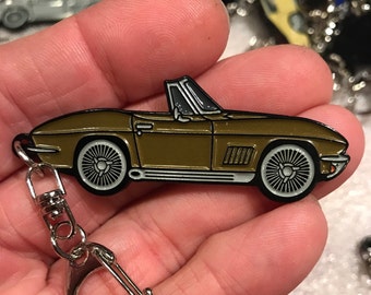 C2 corvette Baked Enamel Keychains BLACK convertible | Etsy