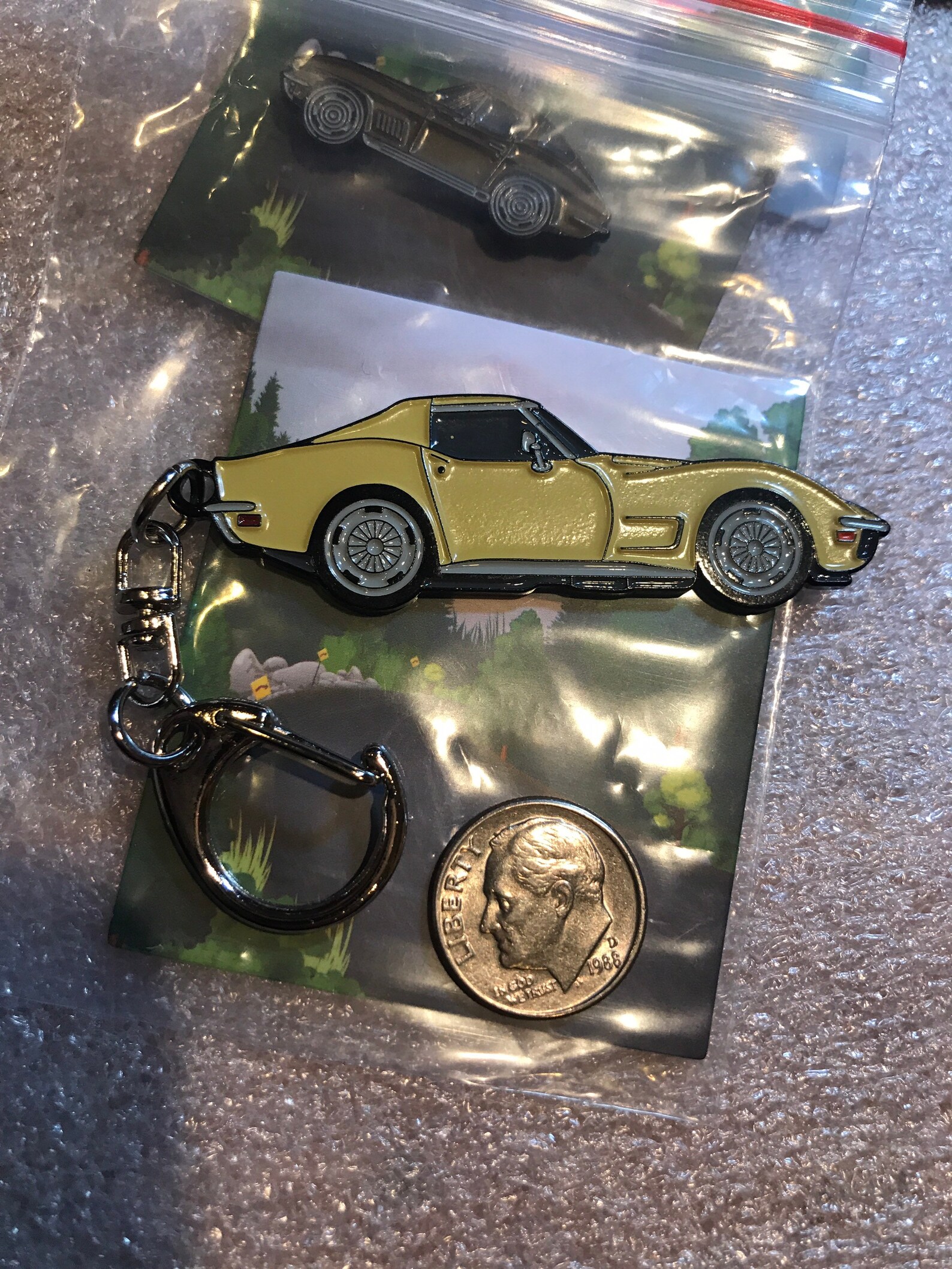 C3 corvette Baked Enamel Keychains GOLD/YELLOW stingray | Etsy