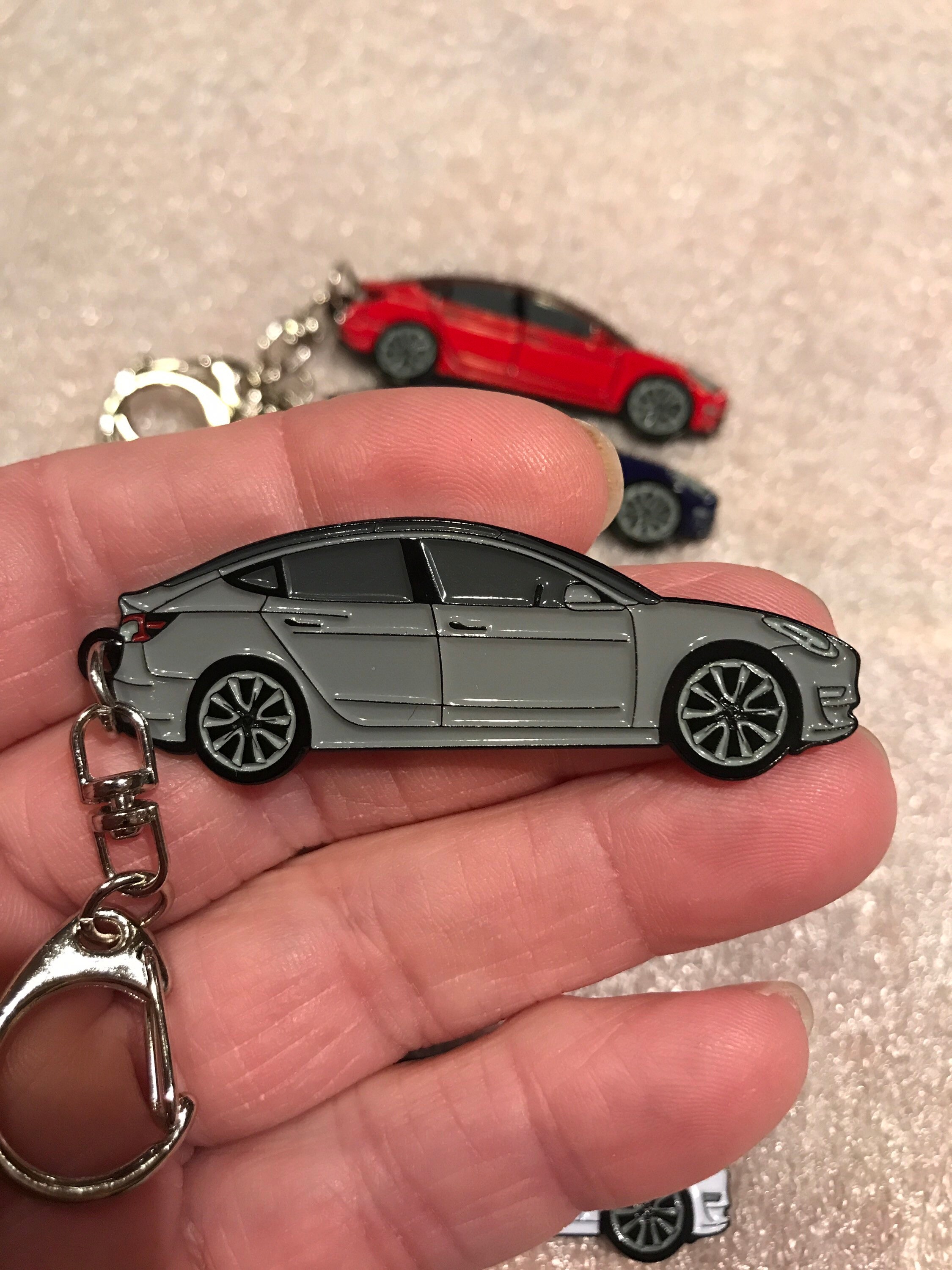 Tesla Model 3 & Model Y Enamel on Metal Keychains in 5 Colors - Etsy