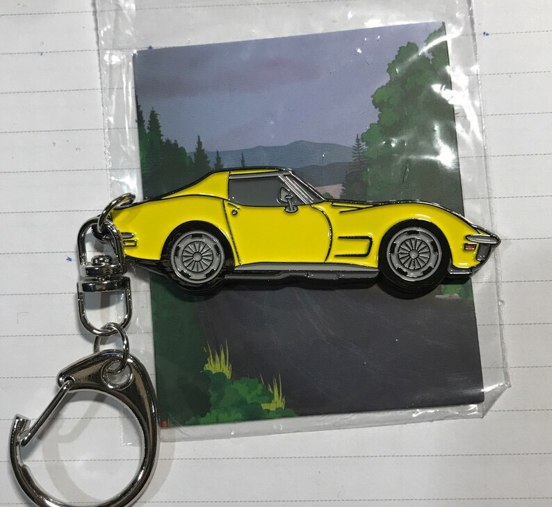 C3 corvette Baked Enamel Keychains GOLD/YELLOW stingray - Etsy