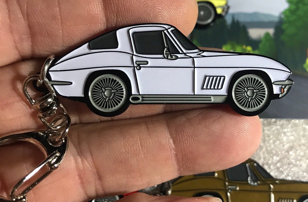 C2 #corvette Baked Enamel Keychains WHITE #COUPE #stingray - Etsy