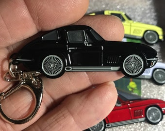 C2 corvette Baked Enamel Keychains BLACK convertible | Etsy