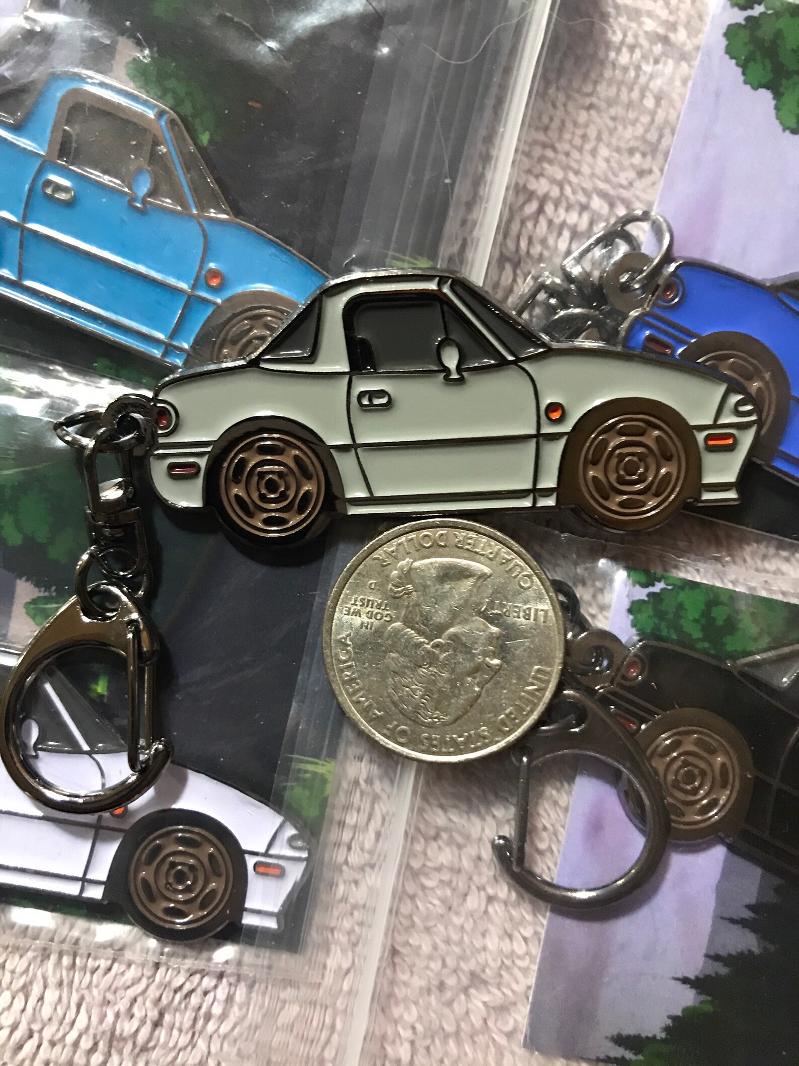 NA Mazda miata MX5 SILVER Auto Baked Enamel keychains Key - Etsy