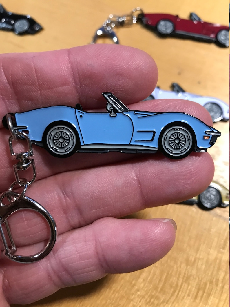C3 corvette Baked Enamel Keychains stingray convertible 7 - Etsy