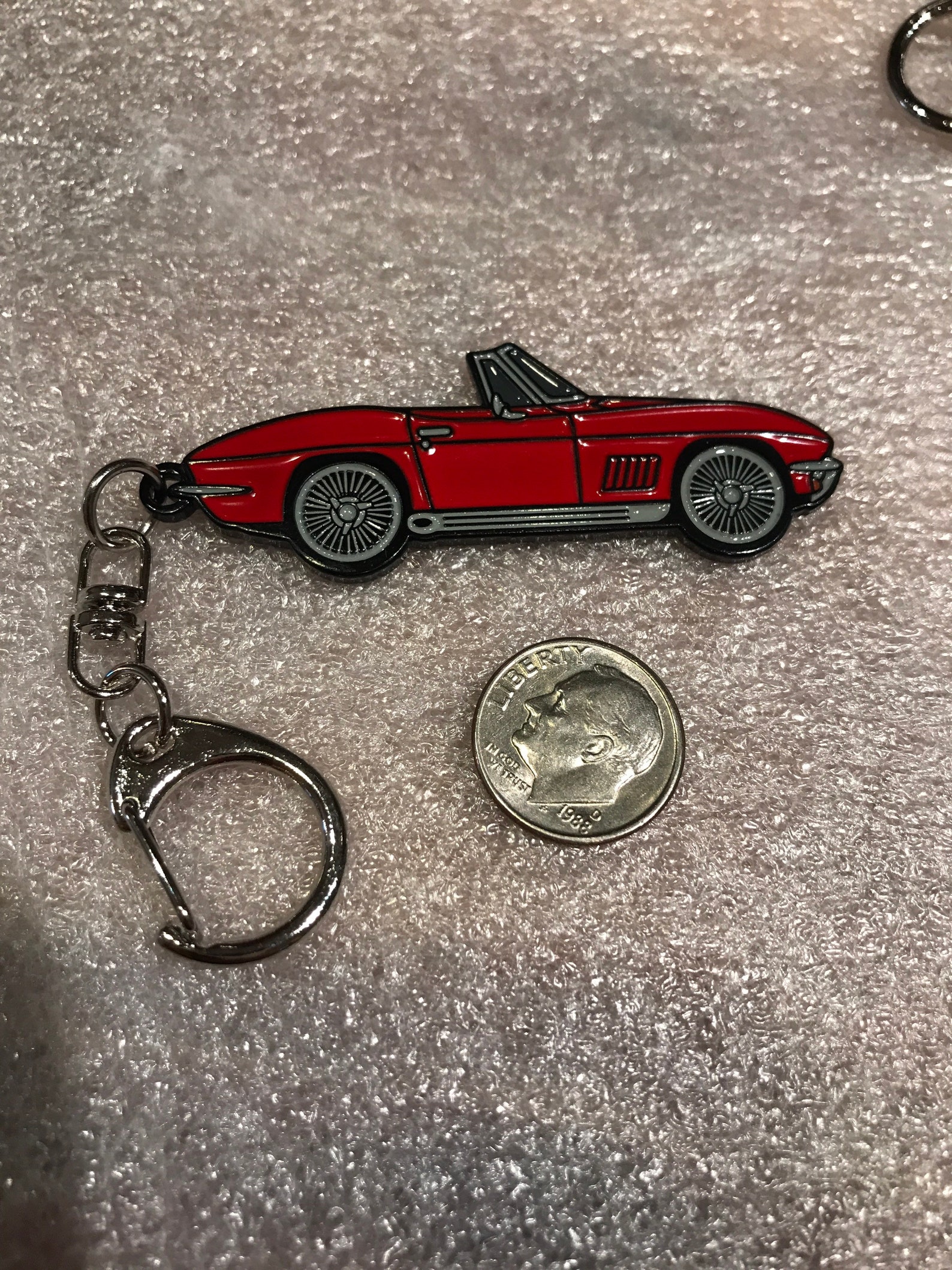 C2 corvette Enamel Keychains convertible stingray Baked RED - Etsy