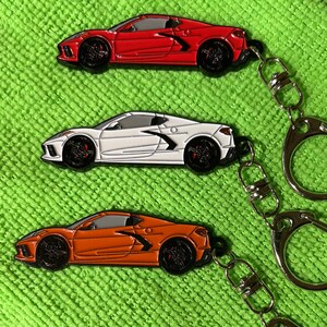 C8 Corvette Enamel on Metal Keychains Coupes in 8 Colors - All ...