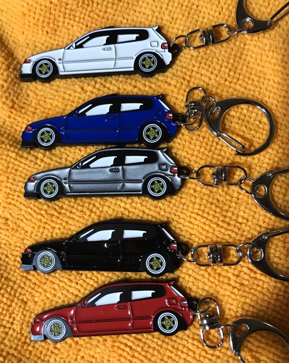 Honda 90s Civic EG Hatchback Keychains Enamel on Metal 8 | Etsy