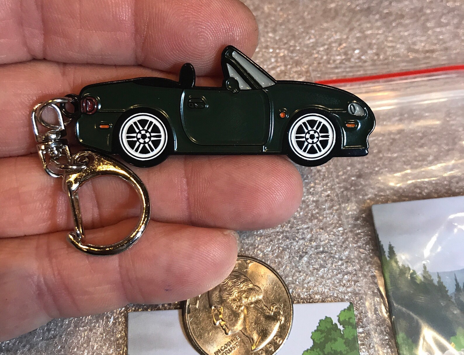 Mazda Miata NB MX5 Key Chain BRG British Racing Green Baked | Etsy