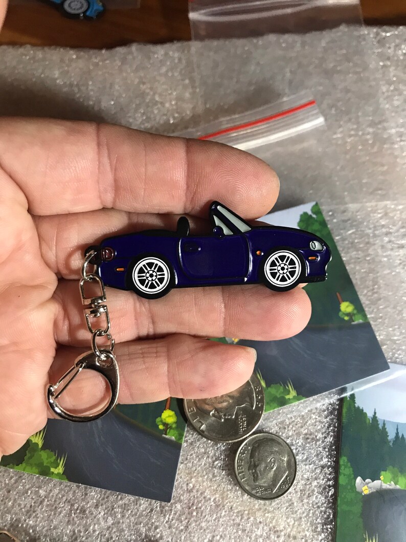 NB miata MX5 Baked Enamel keychains carpins STARLIGHT BLUE | Etsy