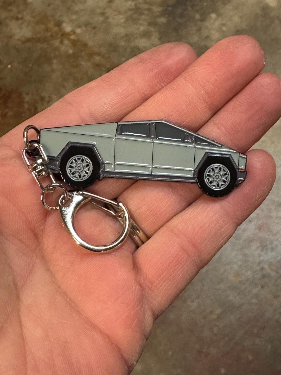 Cybertruck Tesla Truck Enamel on Metal Keychains EV, Elon Musk ...
