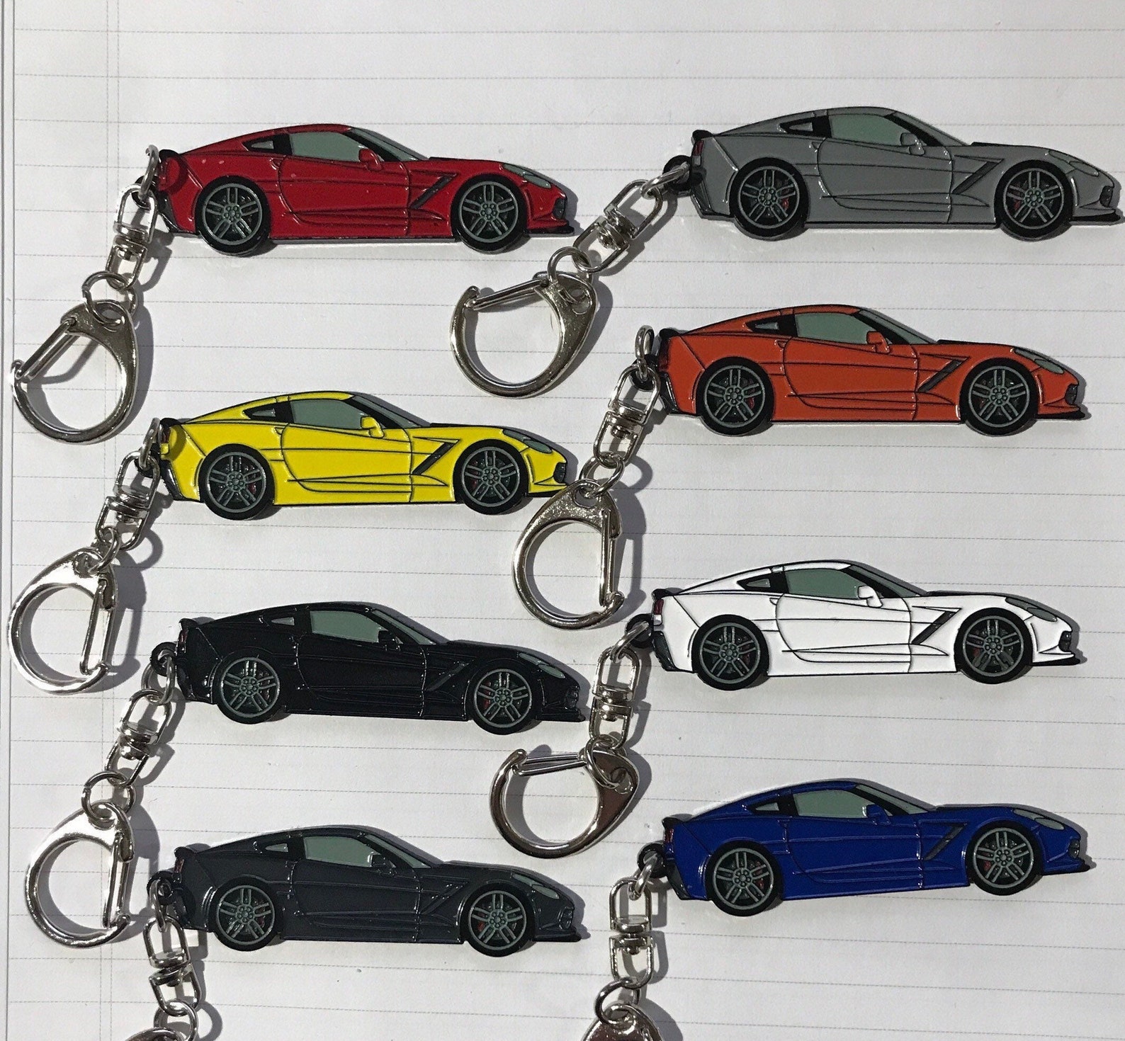 Corvette C7 Coupe Keychains 8 Colors Available Enamel on Metal - Etsy
