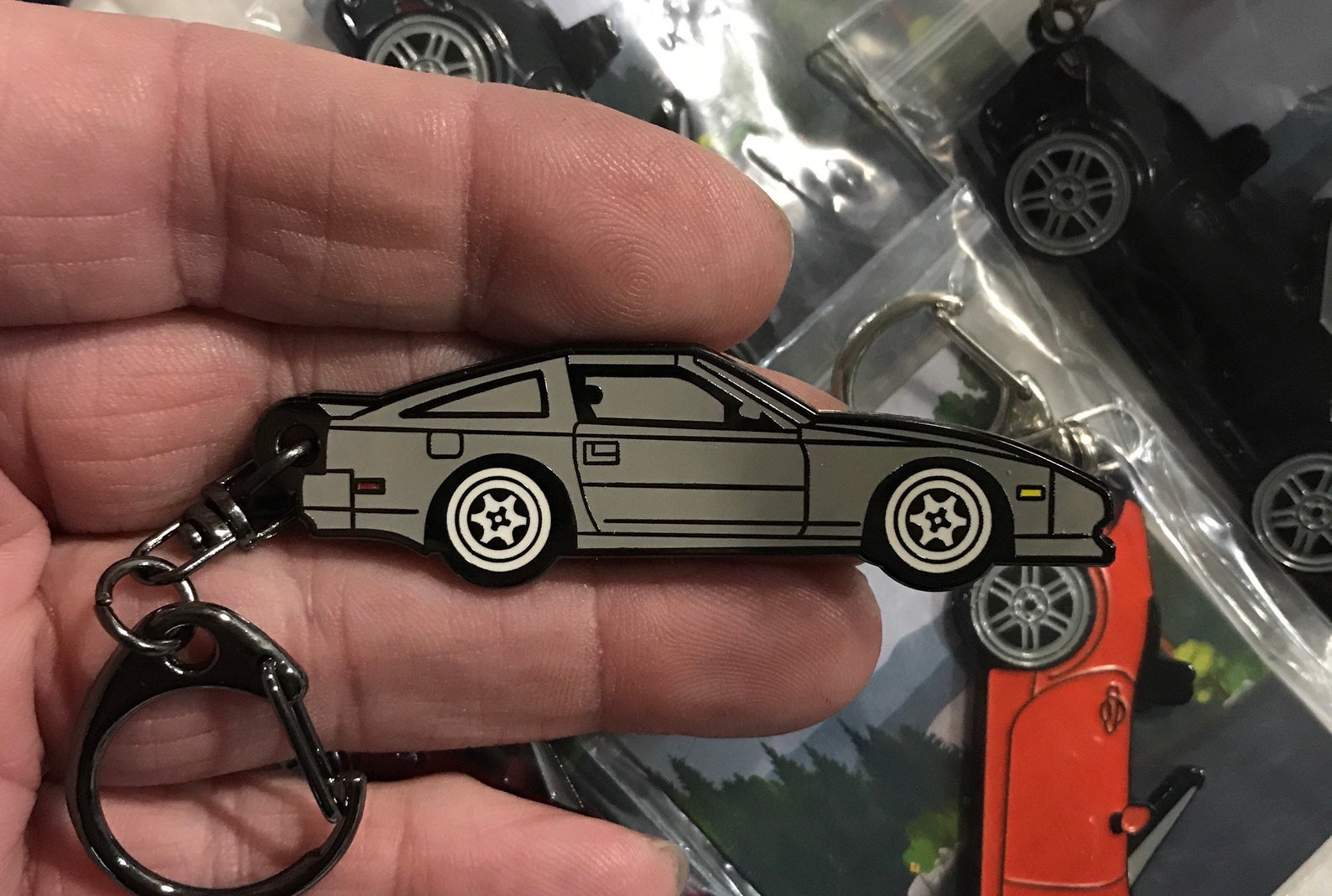 NIssan 300ZX-Z31 GRAY on metal BakedEnamel Keychains GRAY | Etsy