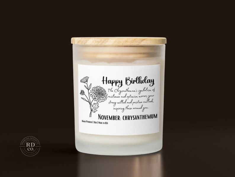 Birth Month Flower Candle November Birth Flower Birth Gift - Etsy