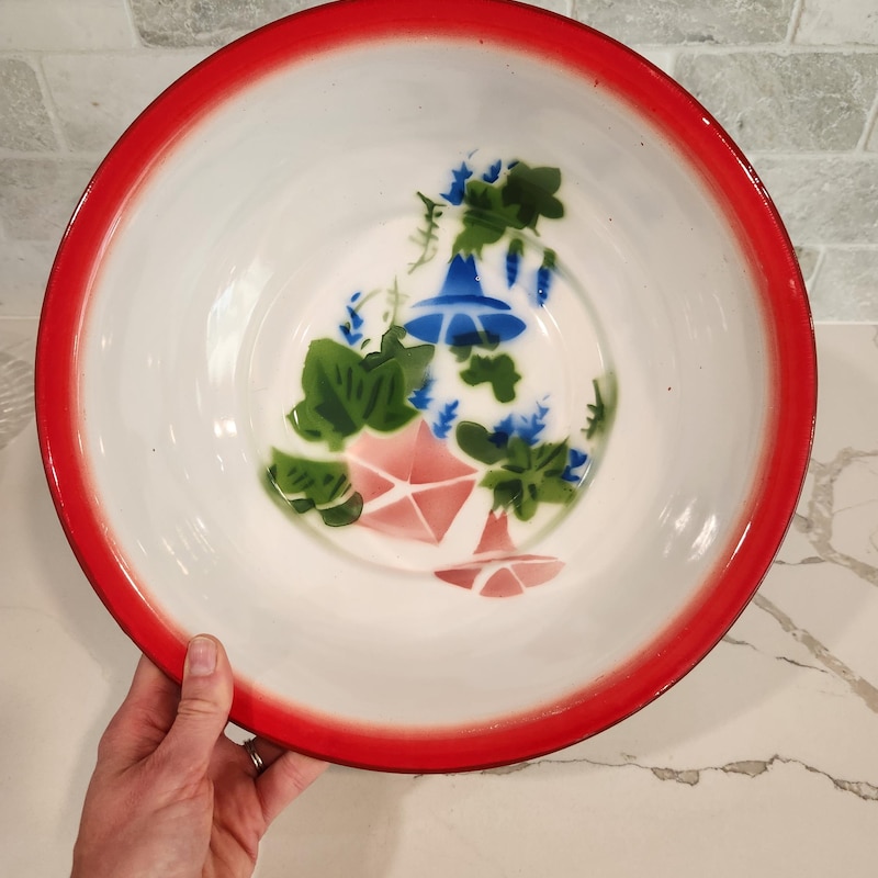 Large Enamel Basin Bowl - Etsy