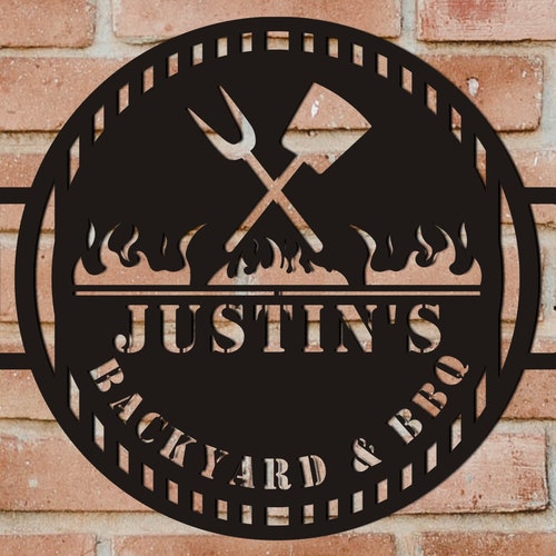 Personalized BBQ Sign Outdoor Kitchen Sign Custom Sign Pit - Etsy