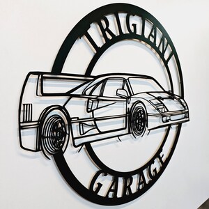 Ferrari F40, Ferrari Sign, Personalized Garage Name, Car Metal Sign ...