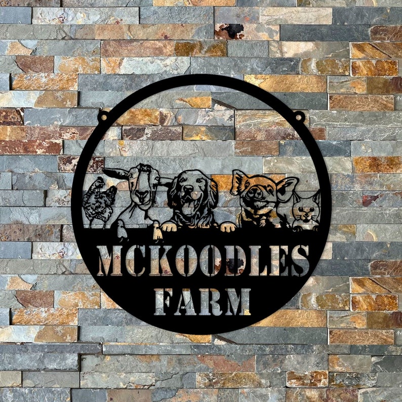 Personalized Metal Farm Sign: Animals & Established Date - Etsy