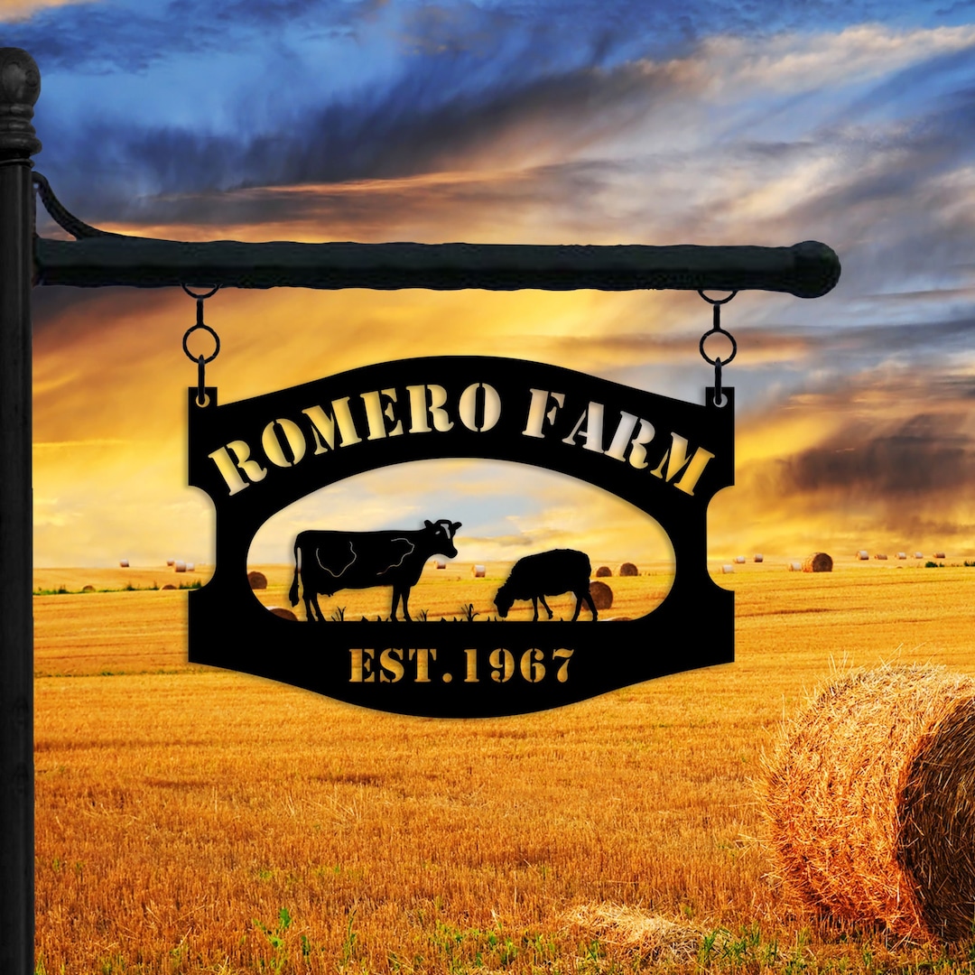 Personalized Farm Sign With Established Date, Metal Sign Personalized ...