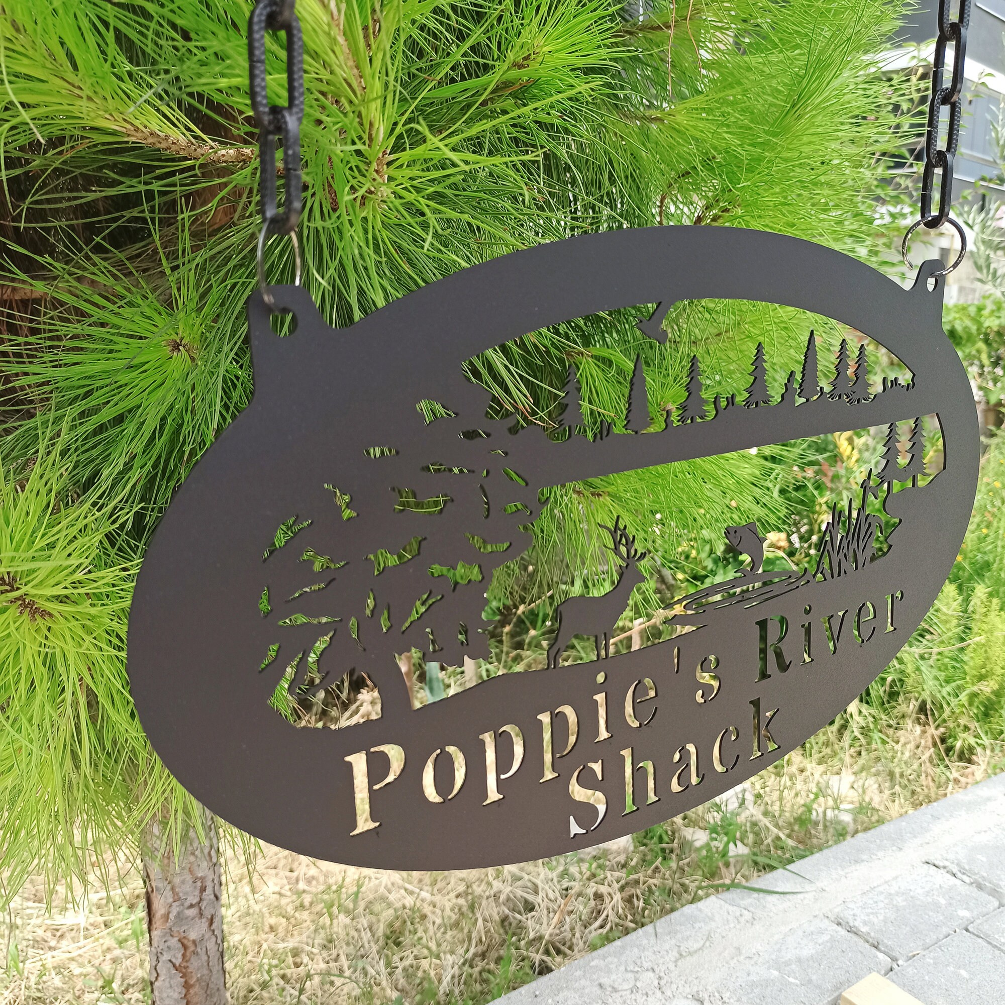 Metal Sign LAKE Jumping Fish Sign Deer Lake Sign Family - Etsy Canada