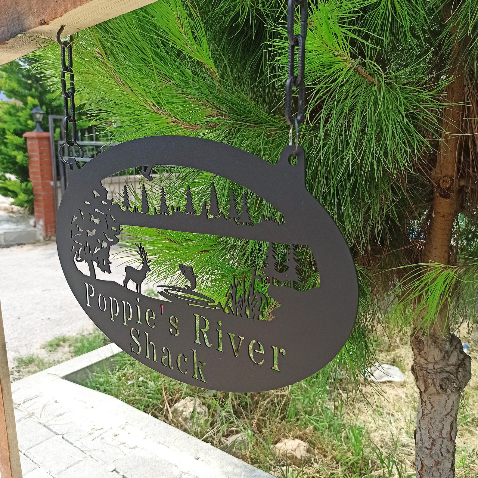 Metal Sign LAKE Jumping Fish Sign Deer Lake Sign Family - Etsy Canada