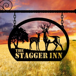 Custom Metal Deer Sign: Wildlife Lake House Decor - Etsy